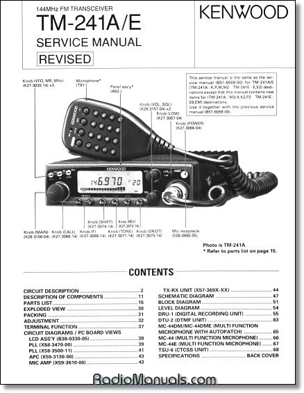 Kenwood Instruction manuals and service manuals