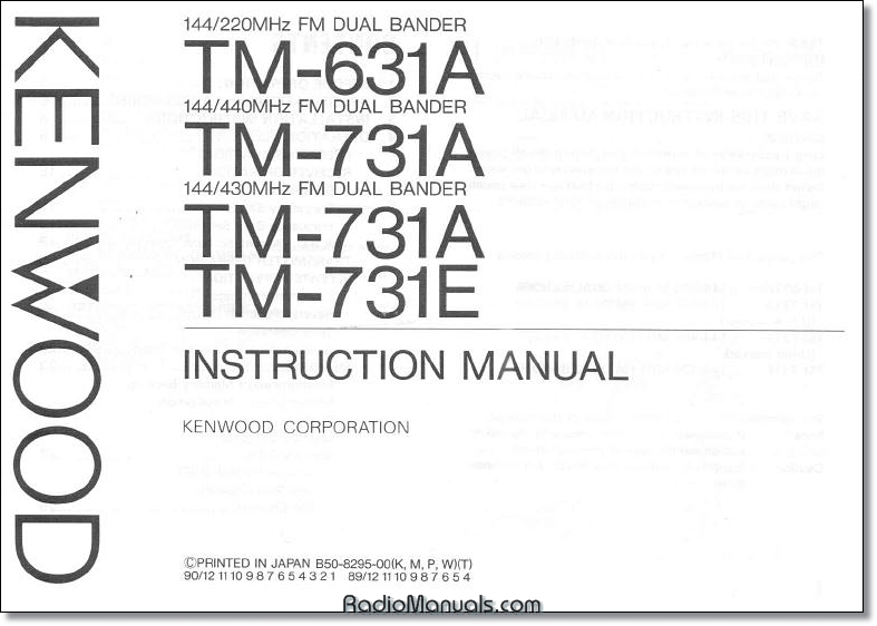 Kenwood Instruction manuals and service manuals